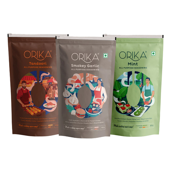 Orika Barbeque Combo, (Tandoori, Smokey & Mint Seasoning), (Pack of 3)