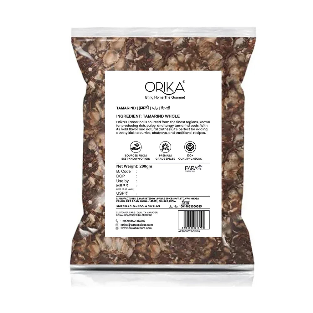 Orika Seedless Tamarind 200 g – Premium Seedless Tang (Tamarind Flavor ...